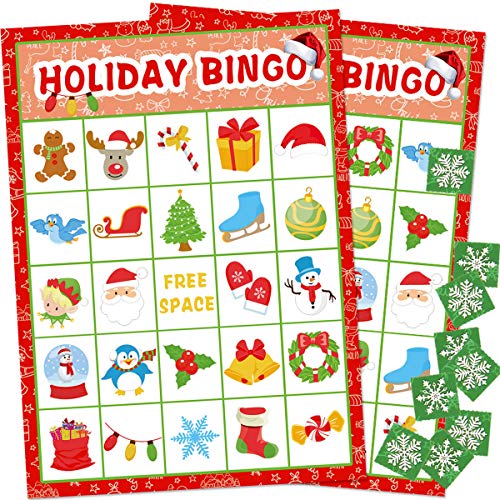Christmas Bingo Game for Kids 24 Players Holiday Party Supplies ...