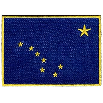 Amazon.com: Alaska State Flag Embroidered Patch Iron-On AK Emblem: Clothing