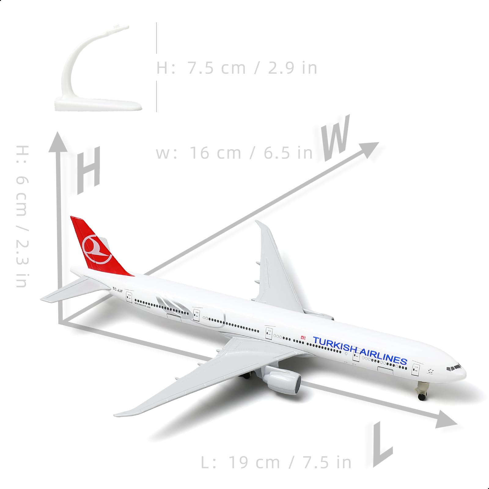 Mua QIYUMOKE Boeing 777 Turkish 1/300 Diecast Metal Airplane Model with ...