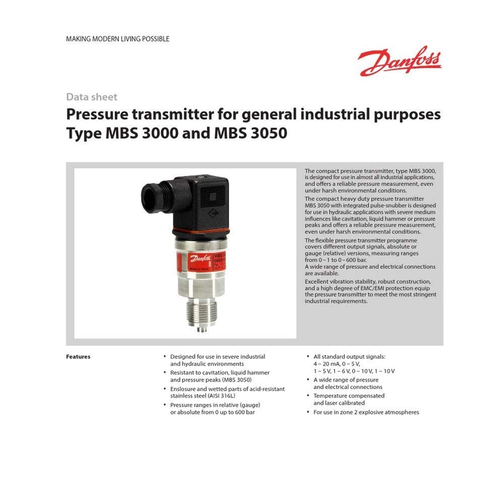 Heavy Duty Pressure Transmitter Transducer Thread With 4-20mA For Industrial, Hydraulic ...