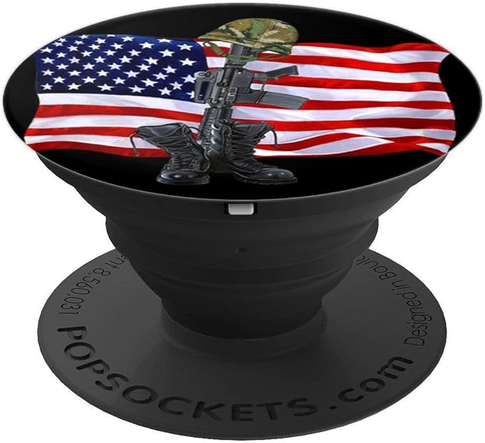 Amazon.com: Memorial Day Flag Military Boots Rifle Helmet PopSockets ...