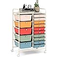 Amazon.com: LDAILY 15-Drawer Rolling Storage Cart, Multipurpose Rolling ...