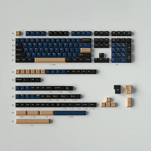 Sumgsn 163 Keys Double Shot Keycaps Cherry Profile Blue Samurai Keycaps ...