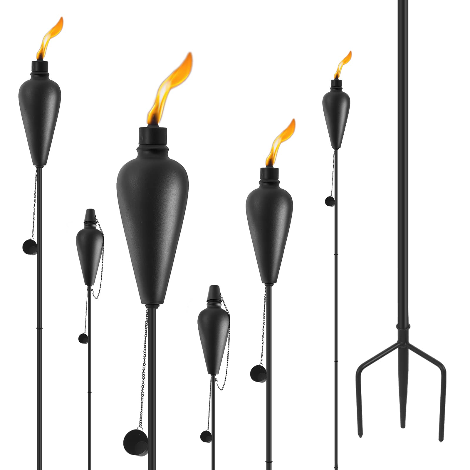 Mua ZSZMFH Upgraded Home Garden Torch Set of 6, Outdoor Metal Torch ...