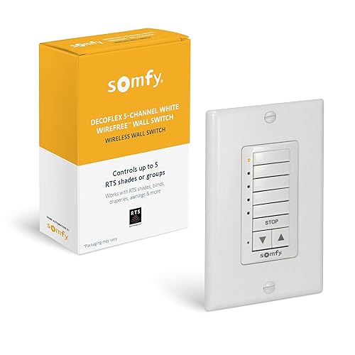 Somfy DecoFlex Wirefree RTS Wall Switch - 5 Channel - Pure White Tone ...
