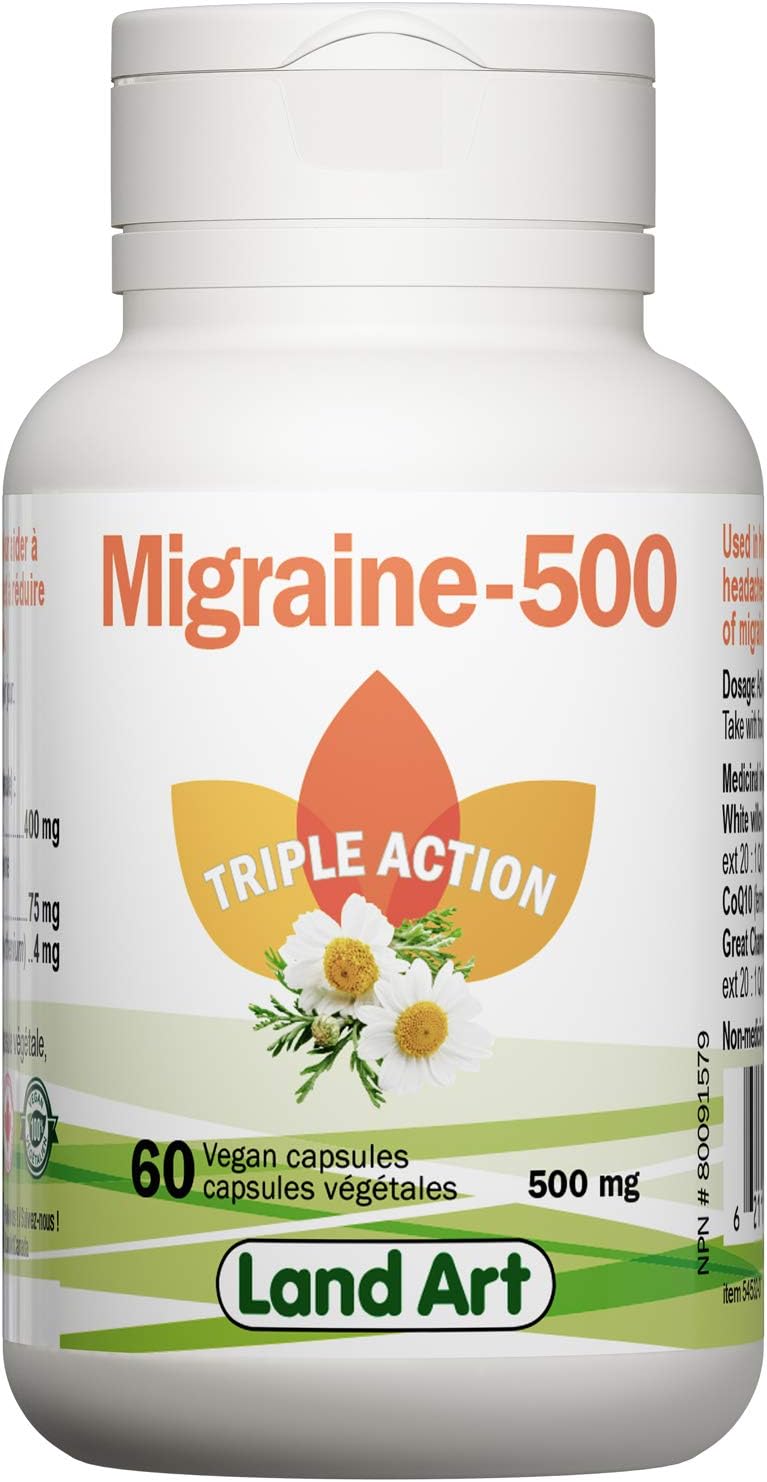 Migraine-500 / Natural Headache & Migraine Relief / 60 Capsules Of ...