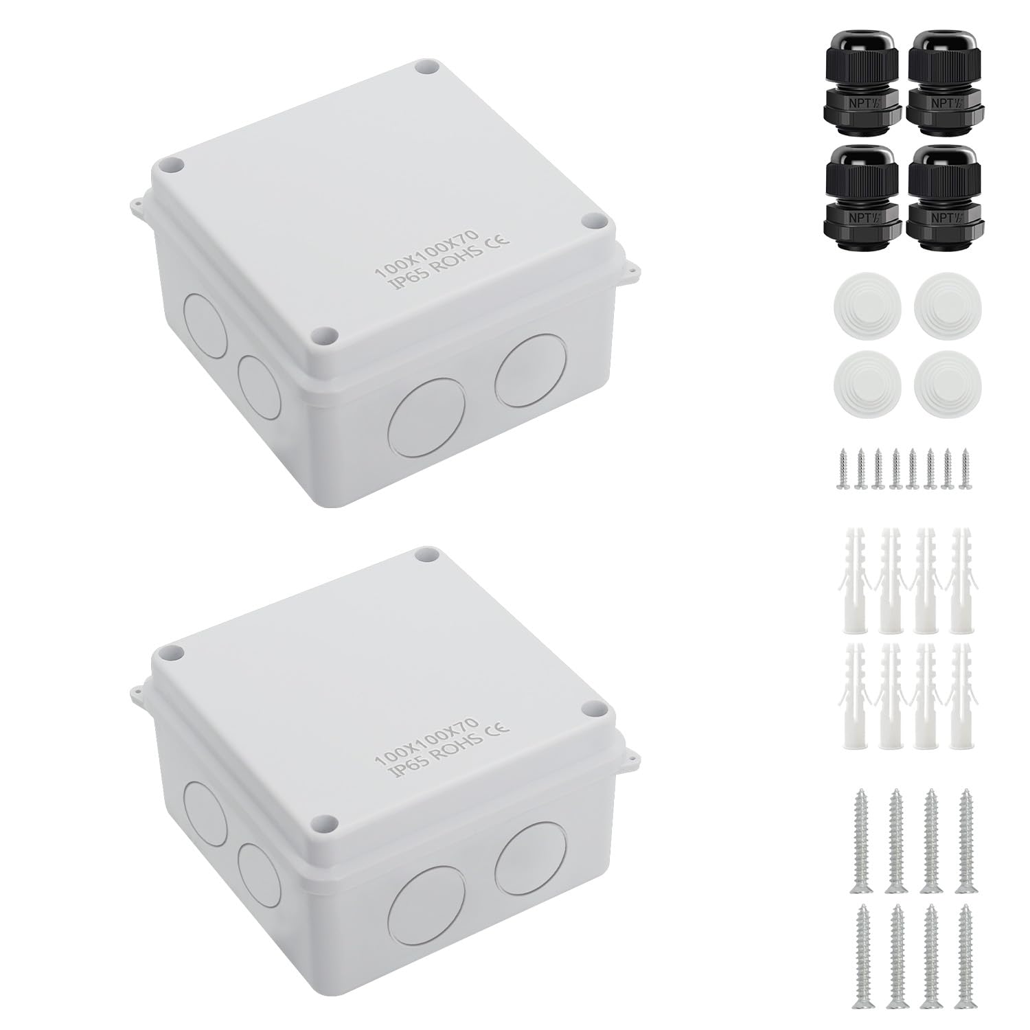 LeMotech Junction Box, Electrical Box IP65 Water Resistant Dustproof ...