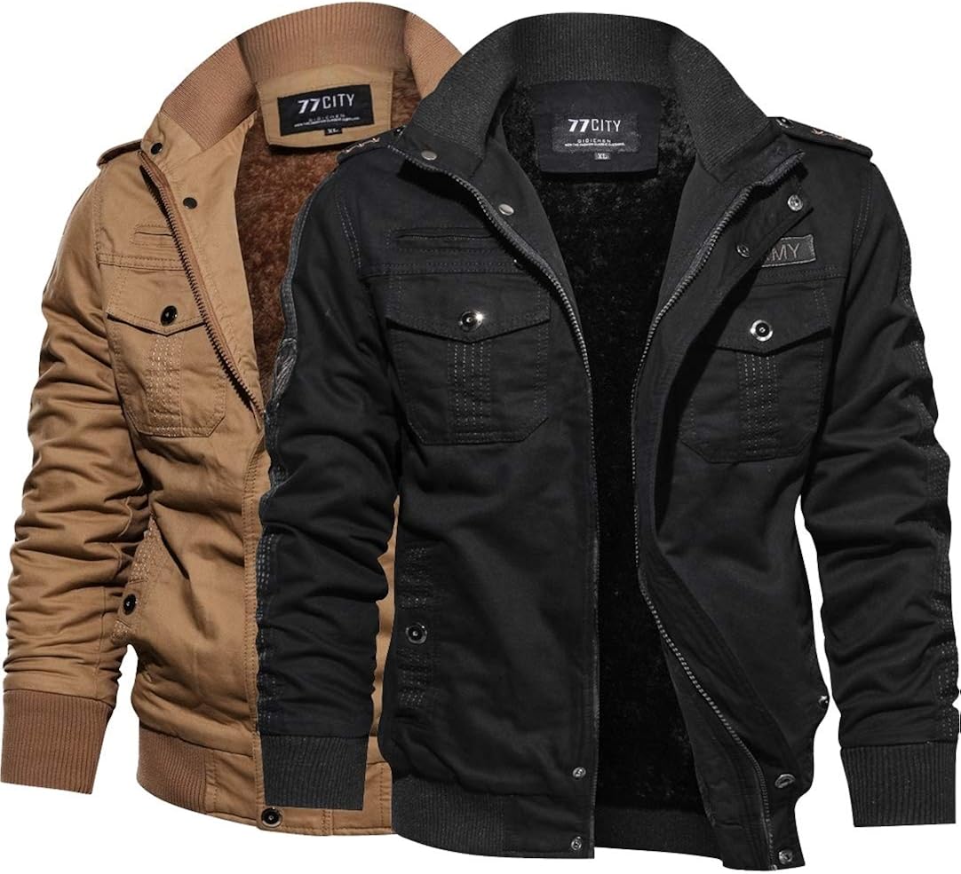 Amazon.com: Jamickiki Mens Outear Keep Warm Zipper Jacket Coat Autumn ...