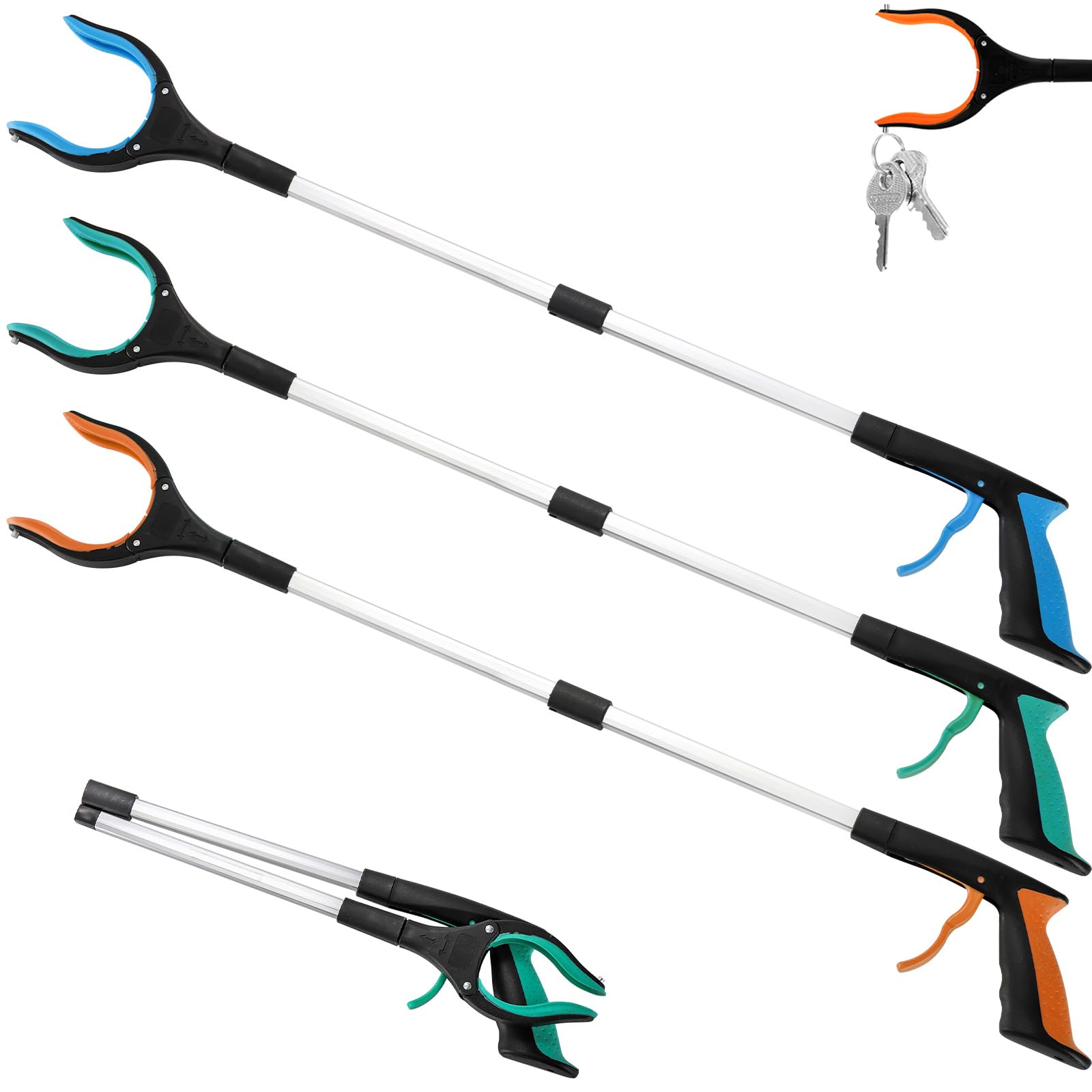 YOUEON 3 Pack Foldable Grabber Reacher Tool for Elderly, 32" Reacher ...
