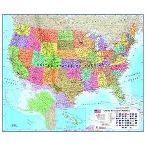 Amazon.com: Laminated US Map: Usa Maps: Posters & Prints