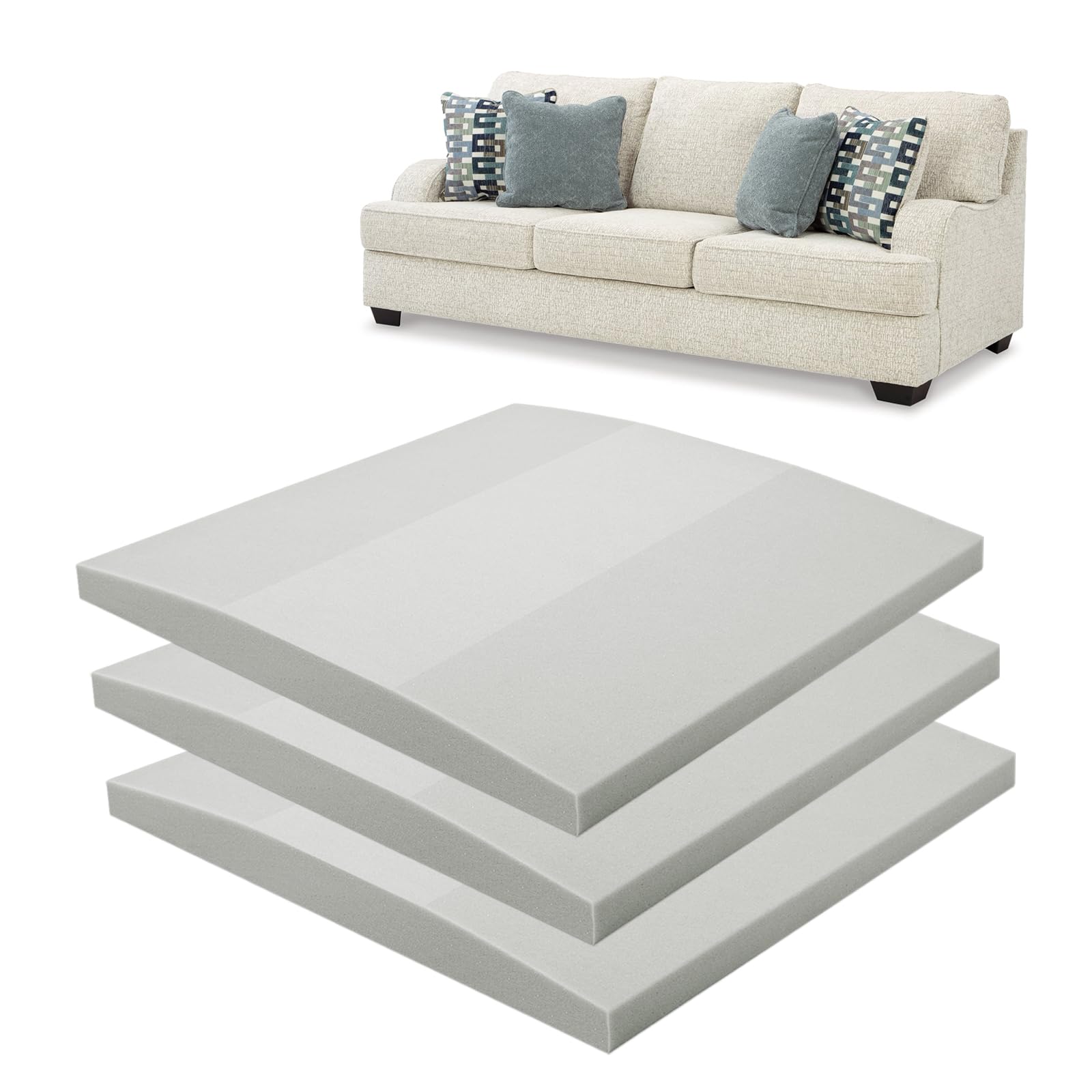 HAVARGO Couch Cushion Support High Density Foam 22"x22" Inch Sofa Couch ...