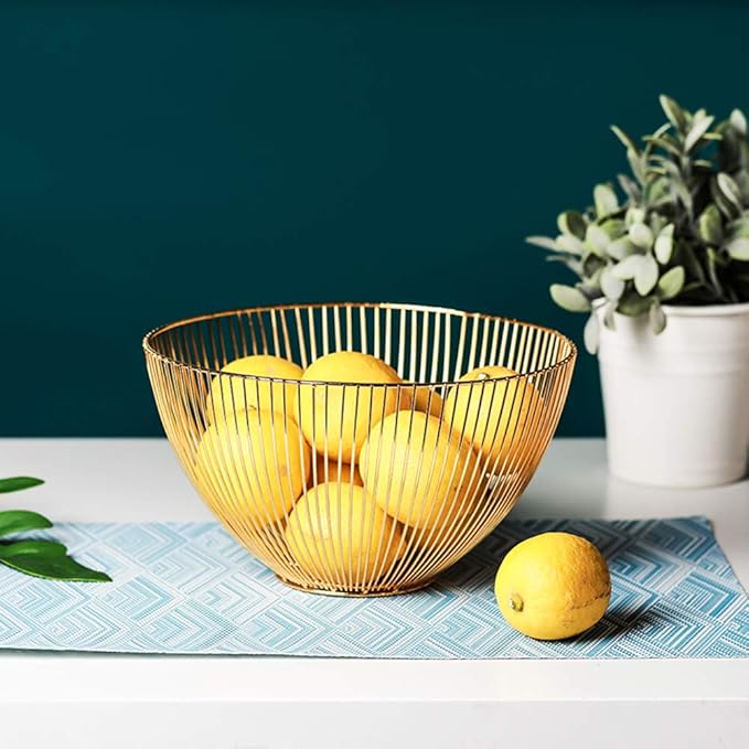 KICCOLY Obstschale Metall - dekorativer Obstkorb Vintage - Obst ...