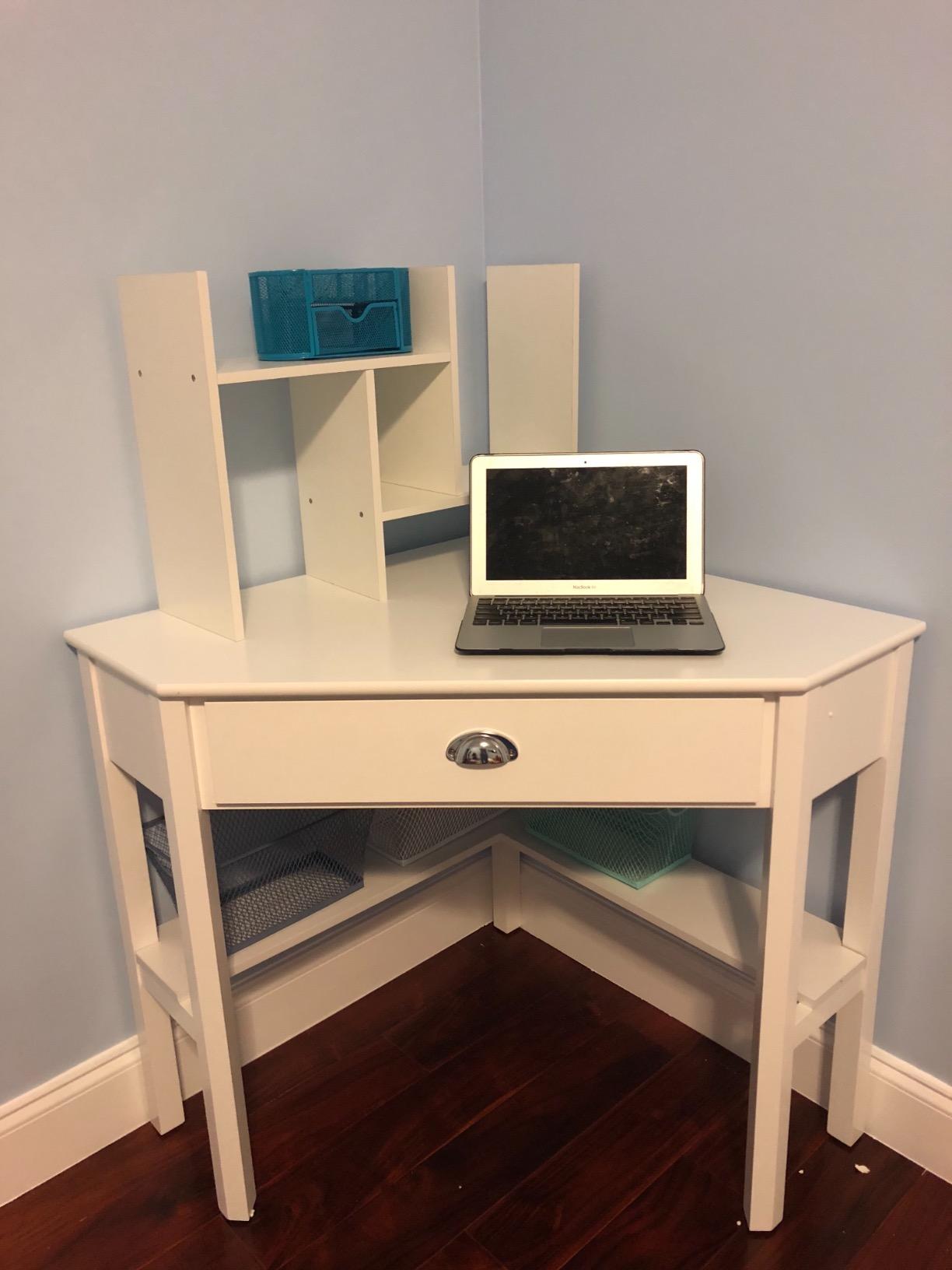 $24/mo - Finance Tangkula Corner Desk, Corner Computer Desk with Drawer ...