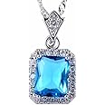 Amazon.com: RIZILIA Pendant with 18" Chain & Rectangular Cut CZ ...
