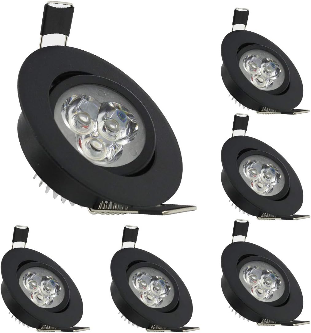 LEDIARY 6 Packs Downlighters, 220v 3w 55mm Cut-Out Hole, Angle ...