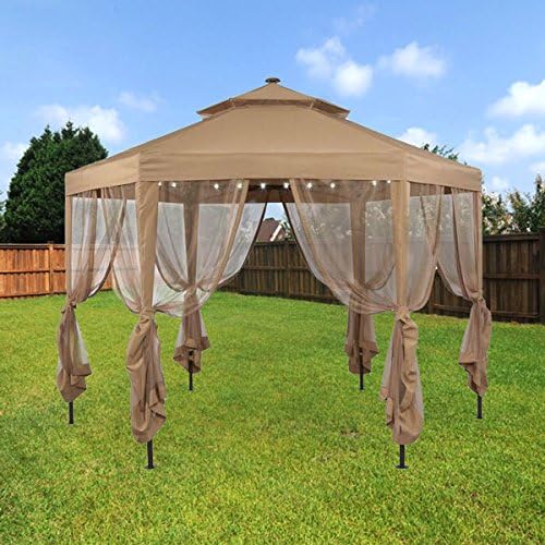 Garden Winds Replacement Canopy for the Hexagon Solar Gazebo - 350 ...