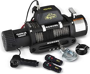 RUGCEL WINCH 12000 lb Waterproof IP68 Offroad Load Capacity 6.6Hp 12V ...