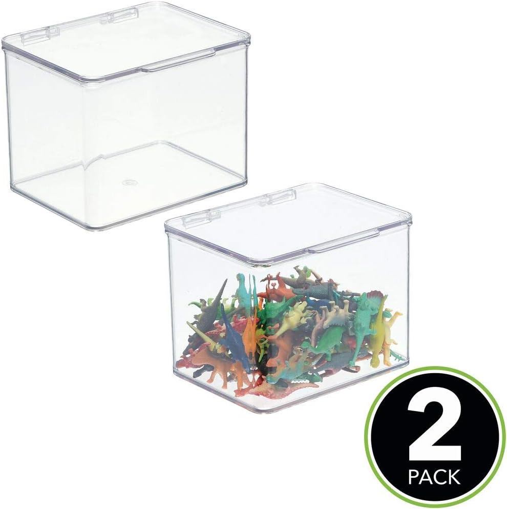 mDesign Children’s Toy Box – Small Stackable Storage Container with ...