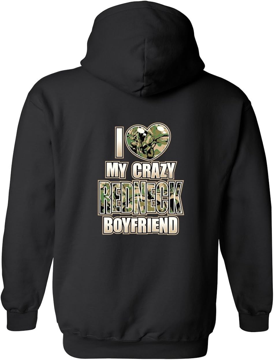 Amazon.com: Unisex Zip-Up Hoodie Funny Cute"I Love My Crazy REDNECK ...