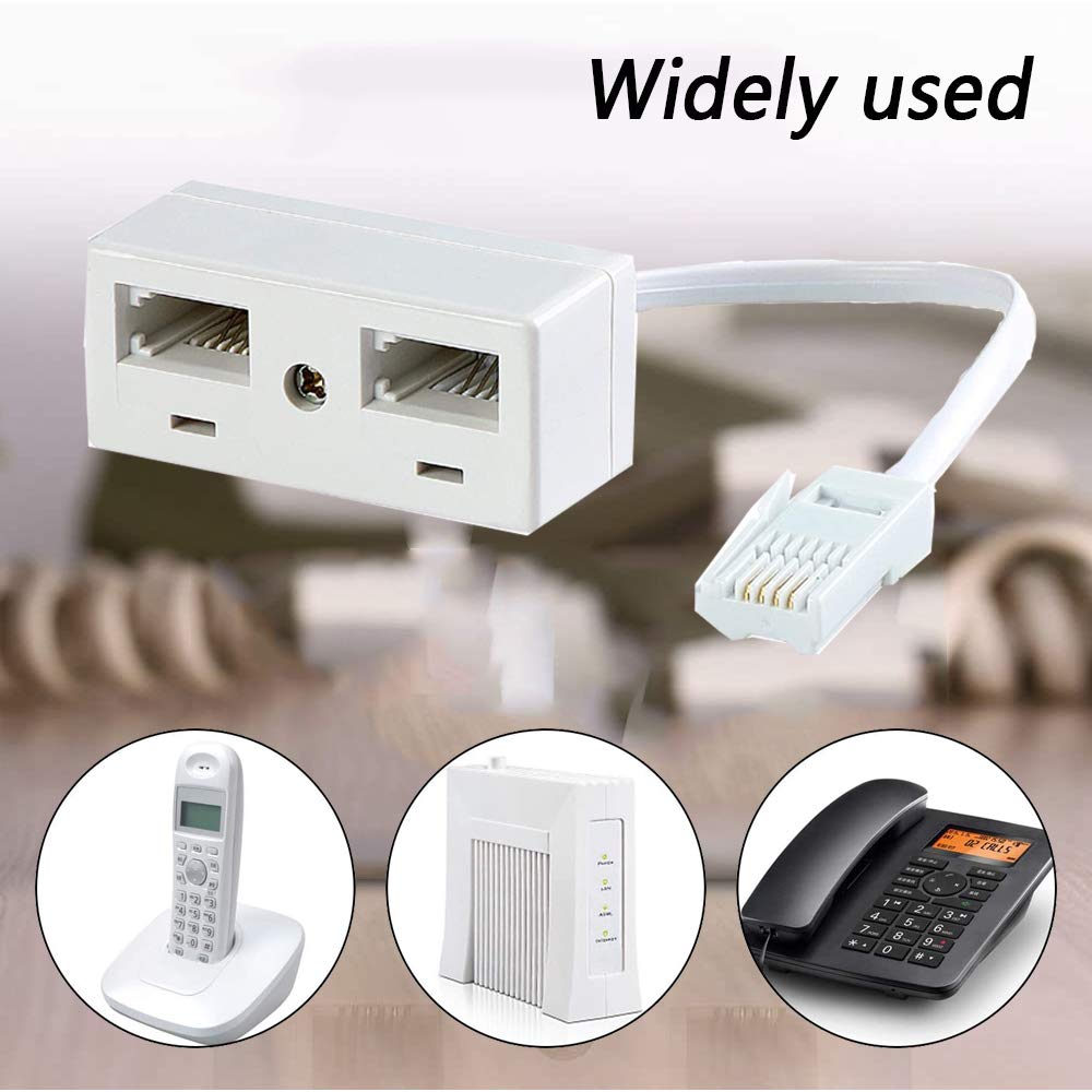BT Socket Adapter,SHONCO 2Pack BT Telephone Socket Splitter Male to 2 ...