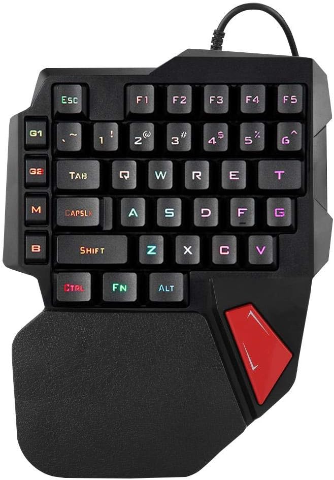 Yoidesu One Handed Mechanical Gaming Keyboard,Colorful Backlit ...