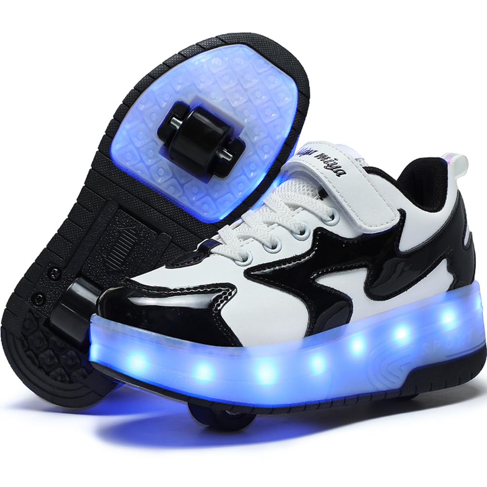 Nsasy Roller Shoes Girls Boys Wheel Shoes Kids Roller Skates Shoes LED ...
