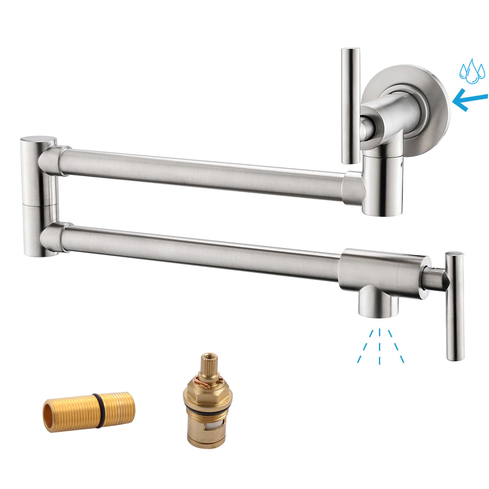 Havin Pot Filler,Pot Filler Faucet Wall Mount,Brass Material, Folding ...