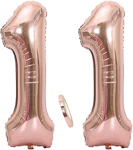 2 Globos Número 11 Oro Rosa, Number 11 Globo de Helio Globo Gigante ...