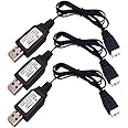 Amazon.com: 3Packs 7.4V 2S LiPo Battery USB Charger Cable 1A Fast ...