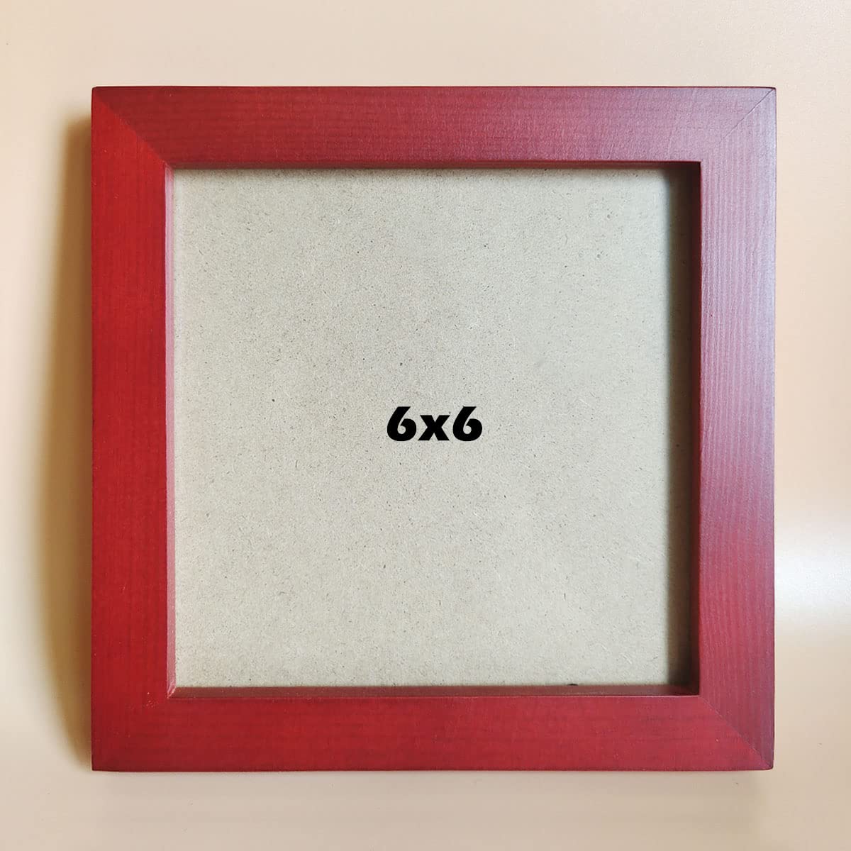 KELE MODEL 6x6 Picture Frames RED Solid Wood Frame, Plastic Panel (Film ...