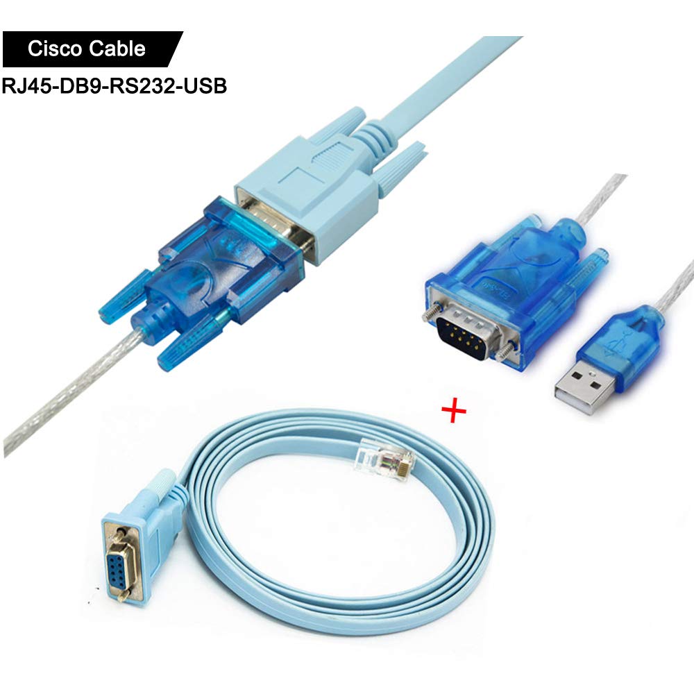 Cisco Console Cable Serial Cable Rj45 To DB9 RS232 To USB 2 In 1 