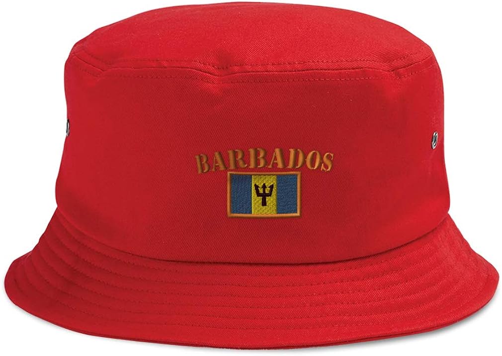 Bucket Apparel Hat Barbados Flag Embroidery Cotton Hats for Men & Women ...