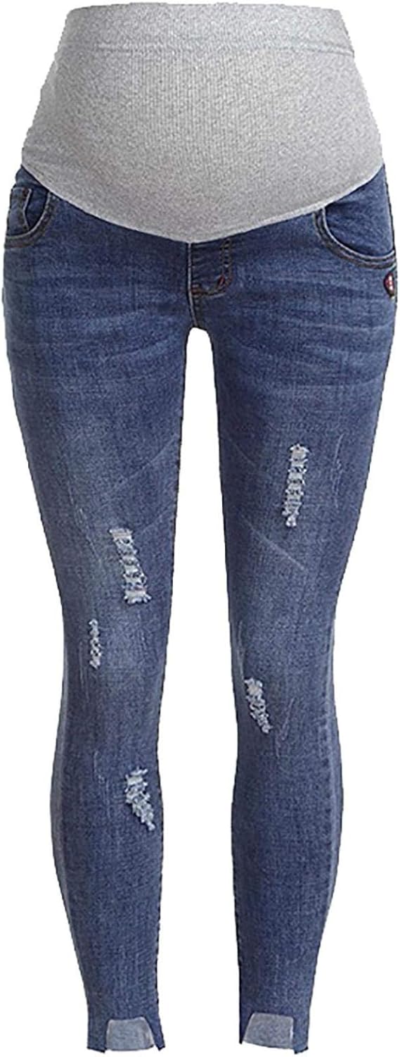 Vuncio Damen Umstandsmode Umstandsjeans Loch Schwangerschaftshose ...