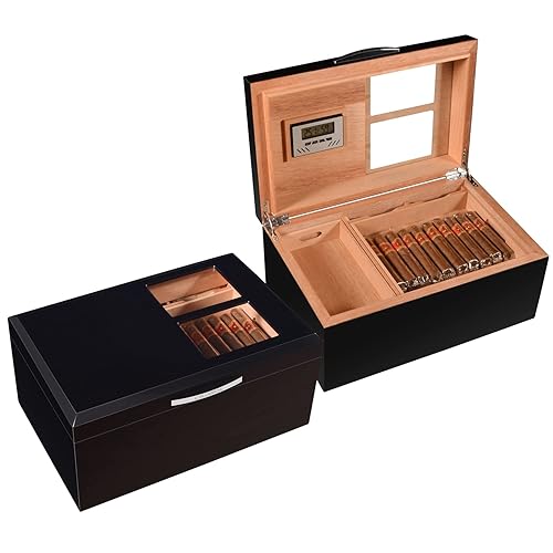 Luxury Handcraft Cigar Humidor Cabinet, Spanish Cedar Wood Storage Box ...