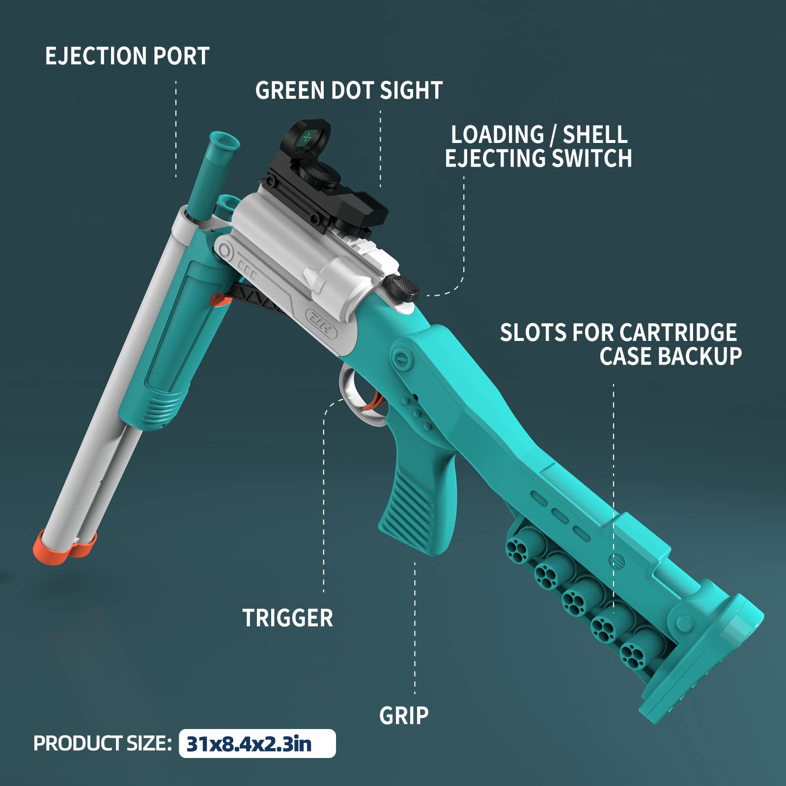 Mua Double Barrel Toy Foam Blaster Soft Bullet Toy Shotgun with Shell ...