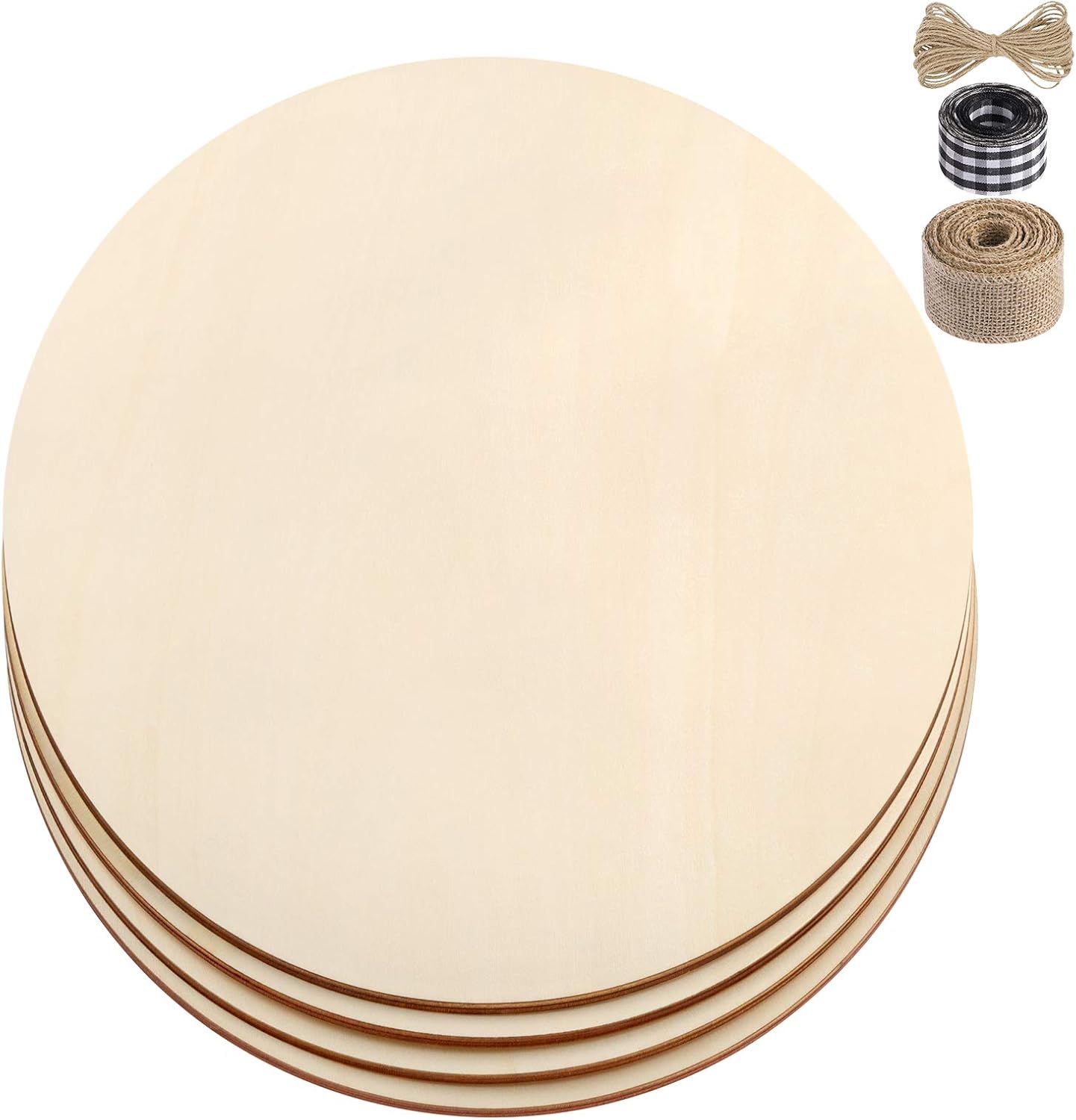 Amazon.com: Fuyit Unfinished Wood Circles, 4Pcs 14 Inch Uniform Blank ...