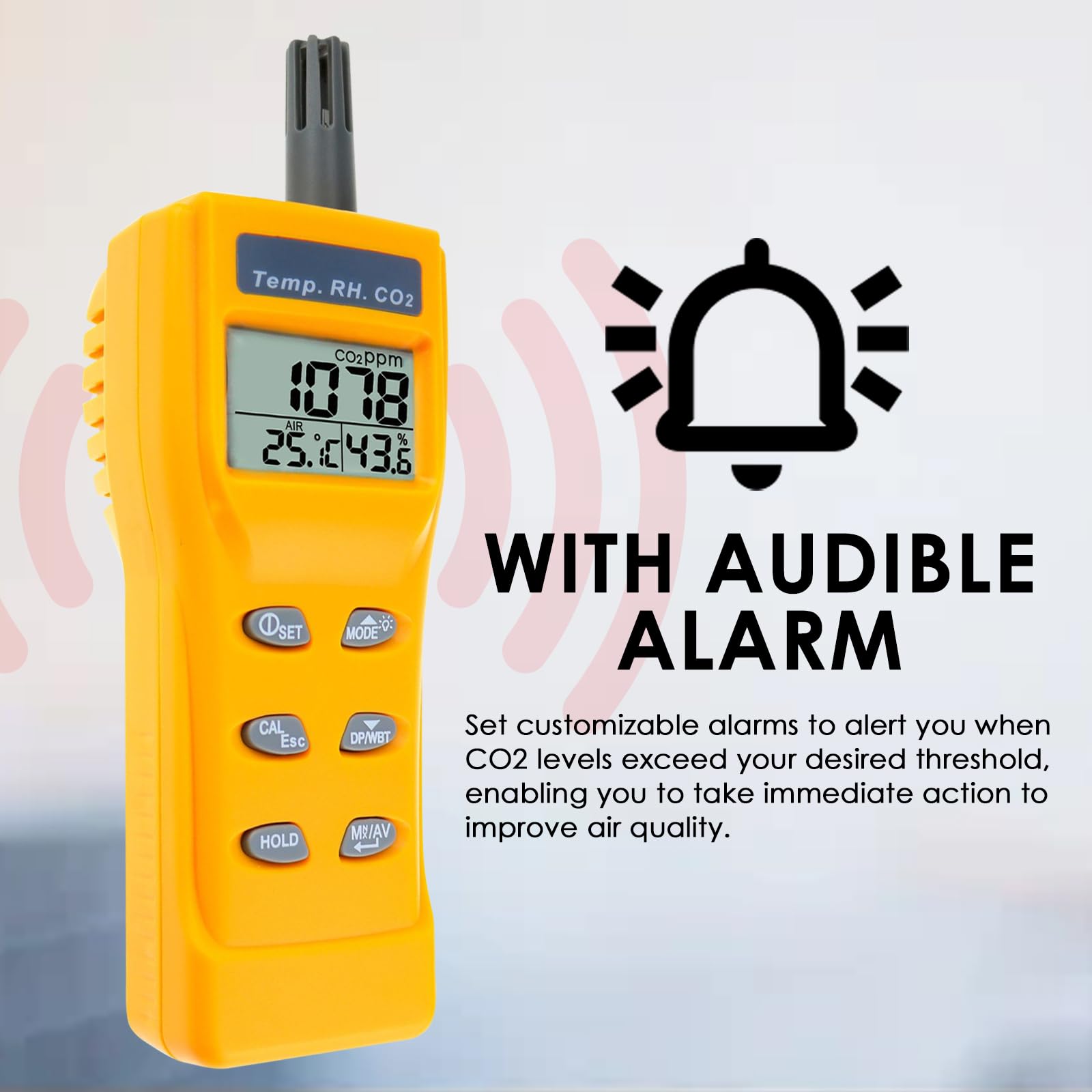 Mua CO2 Meter Portable CO2 Detector Digital CO2 Monitor with Alarm ...