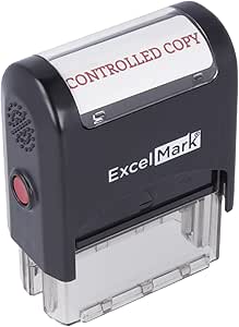 Controlled Copy Self Inking Rubber Stamp - Red Ink (ExcelMark A1539) : Amazon.ca: Office Products