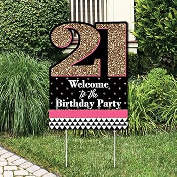 Amazon.com : Finally 21-21st Birthday - Yard Sign & Outdoor Lawn ...