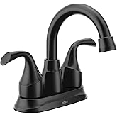 Moen Gibson Matte Black Two-Handle Centerset High Arc Modern Bathroom ...