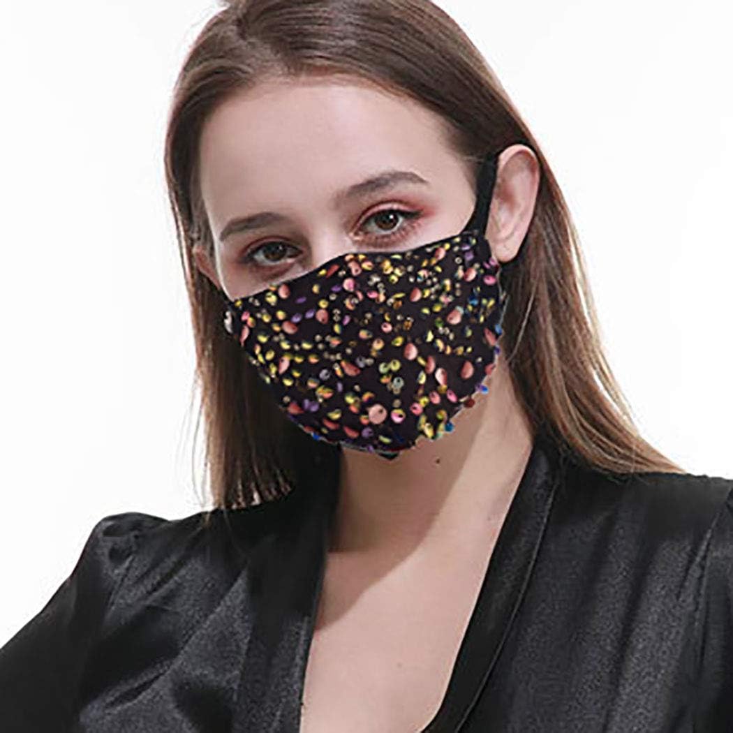 Ushiny Máscara de malla brillante brillante con lentejuelas negras para ...