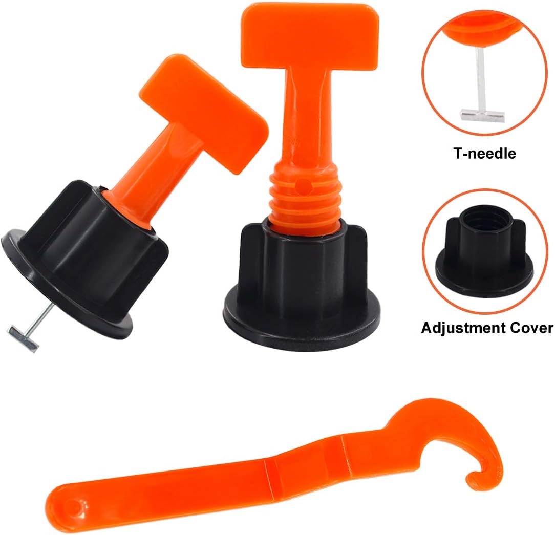 Tile Leveling System, Reusable 100pcs Tile Leveler with Wrench + 500pcs ...