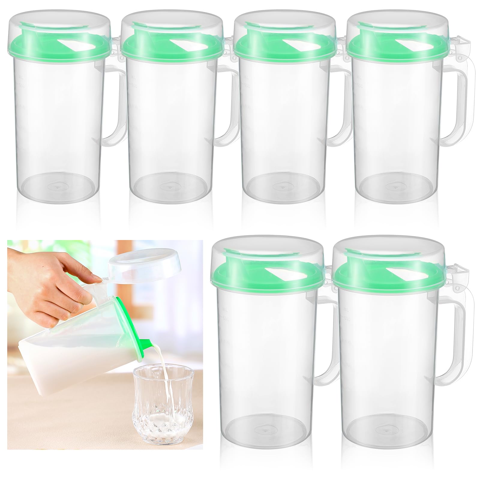 Newtay 6 Pack Early Learning Kids Easy Pouring Mini Pitchers Clear ...