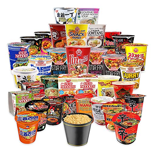 Asian CUP Instant Ramen Noodle Variety Sampler Bundle. (12 pack, each ...