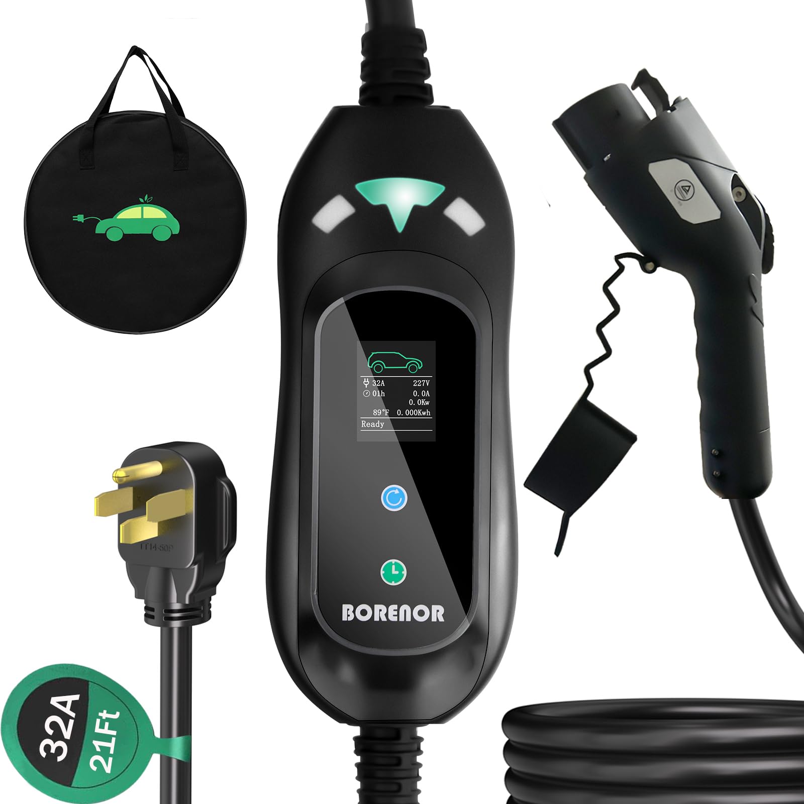 Electric Vehicle Charger, 40A Level 2 EV Charger, EV Portable Charger ...