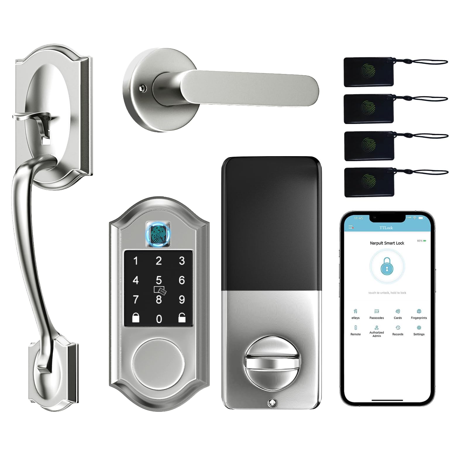 Smart Locks for Front Door,Keyless Entry Door Lock with Handle Set ...