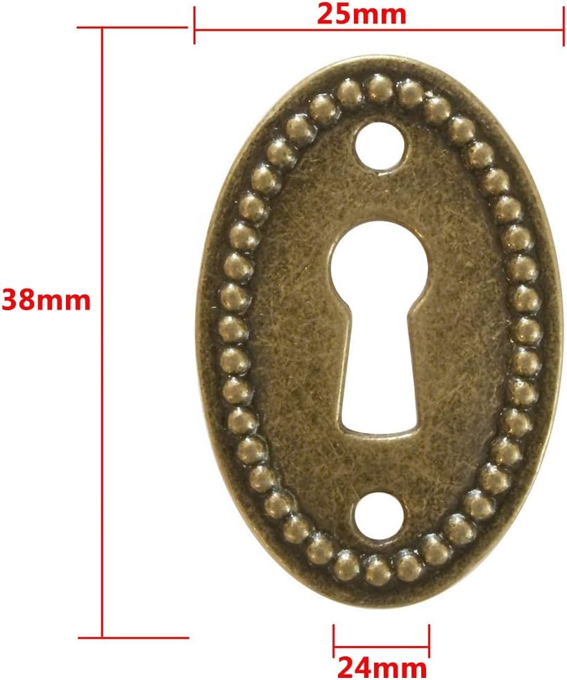 Antique Oval Keyhole Cover, BESTZY 20x Lock Rosette, Lock, Brass ...