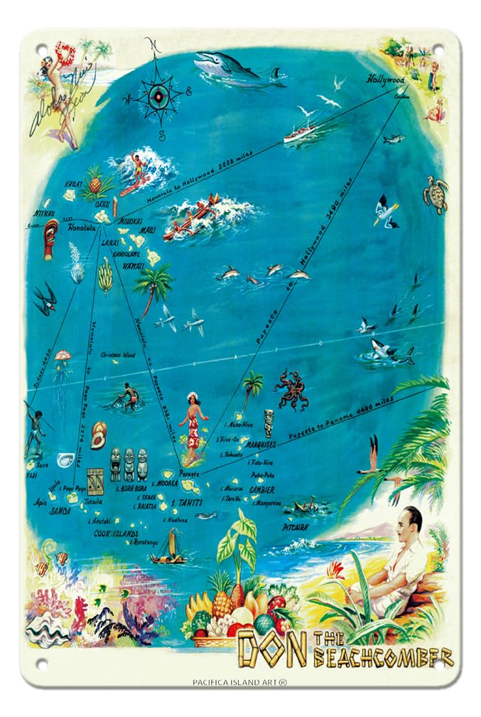Map of the Polynesian Islands - Don the Beachcomber Tiki Bar and ...