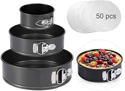 3Pcs Springform Pan Set, 4"/7"/9" Non-Stick Cheesecake Pan, Leakproof ...