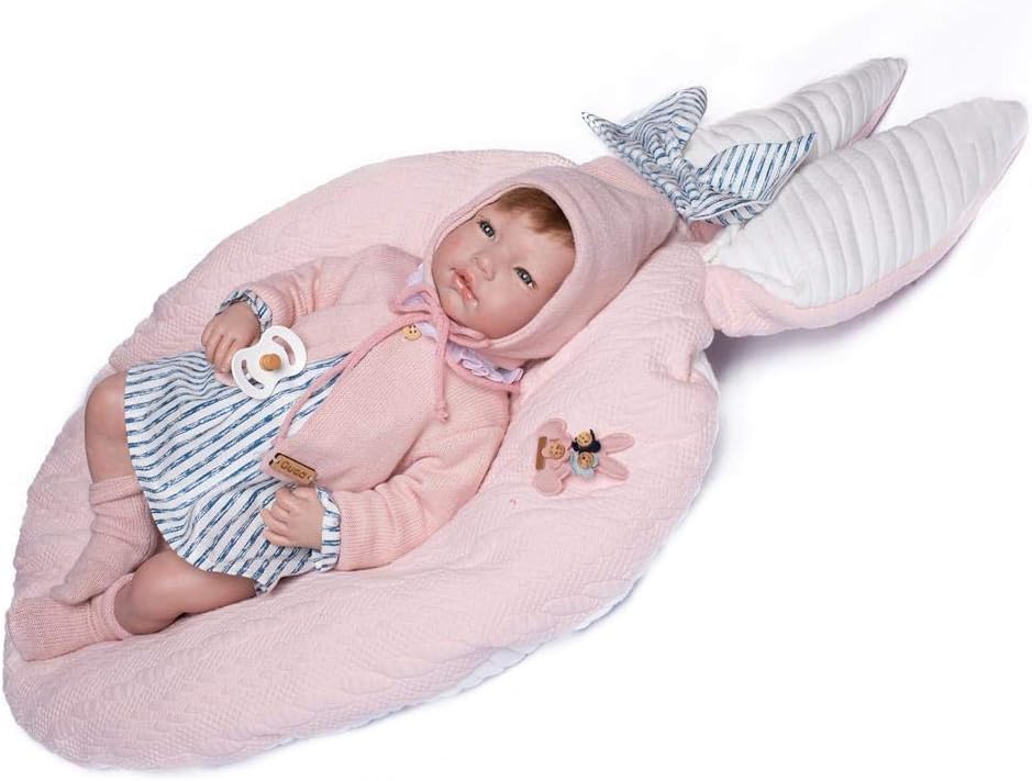 Guca Dolls – Reborn Doll 46 cm Isabela with Striped Dress Jacket and ...